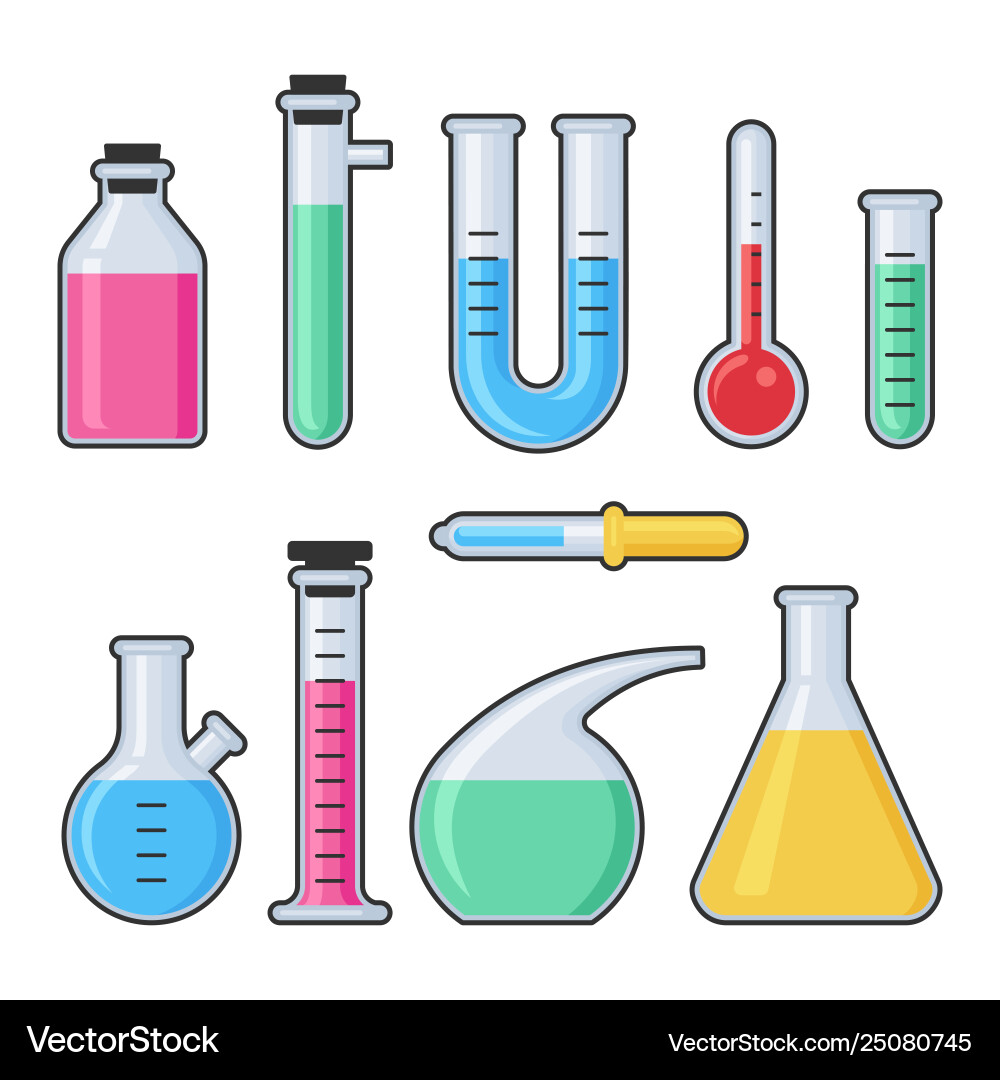 Chemistry Laboratory Equipment Set Royalty Free Vector Image