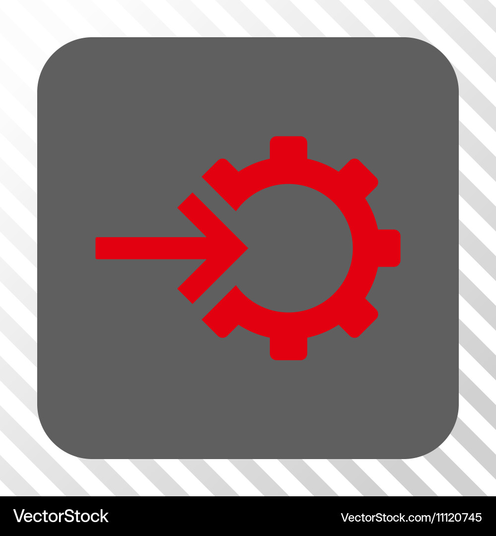 Cog integration rounded square button Royalty Free Vector
