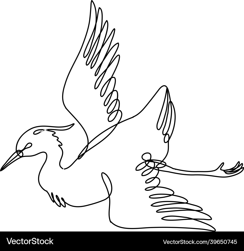 Cran fly side view Linienzeichnung Lizenzfreies Vektorbild