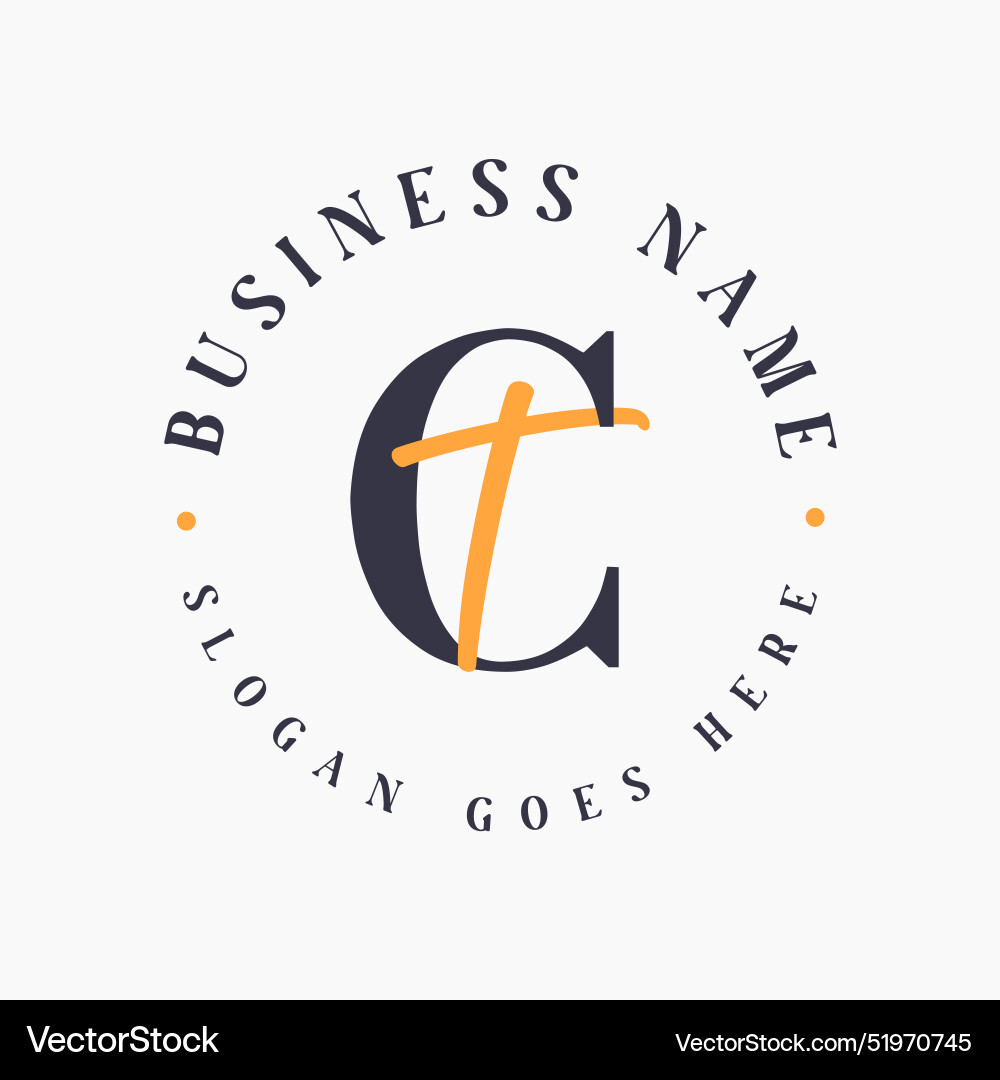 Elegant letter ct initials logo for corporate Vector Image