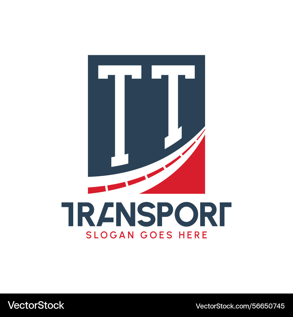 Letter tt transport logo design modern road Vector Image