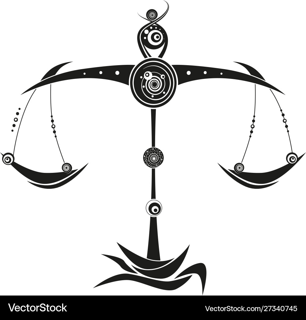 Libra zodiac sign stylized creative isolated icon Vector Image