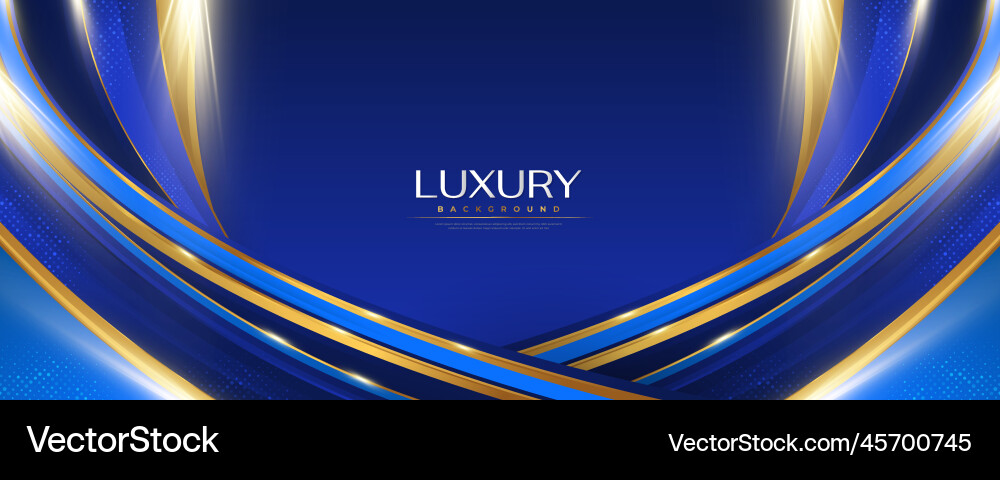 Luxury Blue And Gold Background Royalty Free Vector Image
