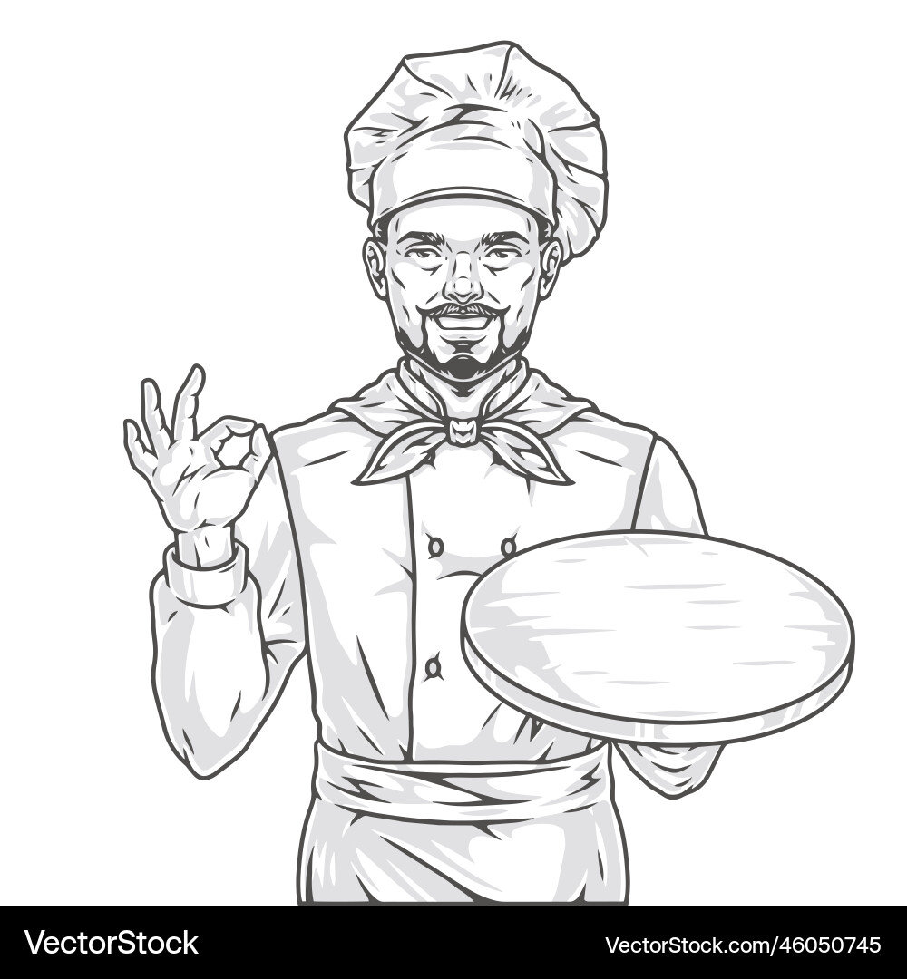 Mexican restaurant chef logotype monochrome Vector Image