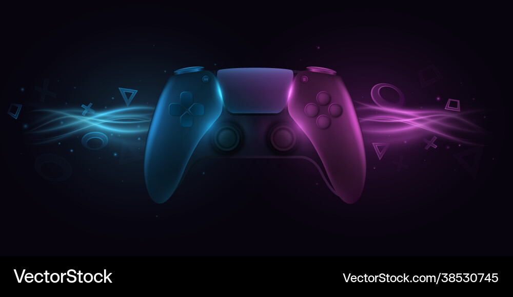 Modern game pad for video games 3d joystick Vector Image