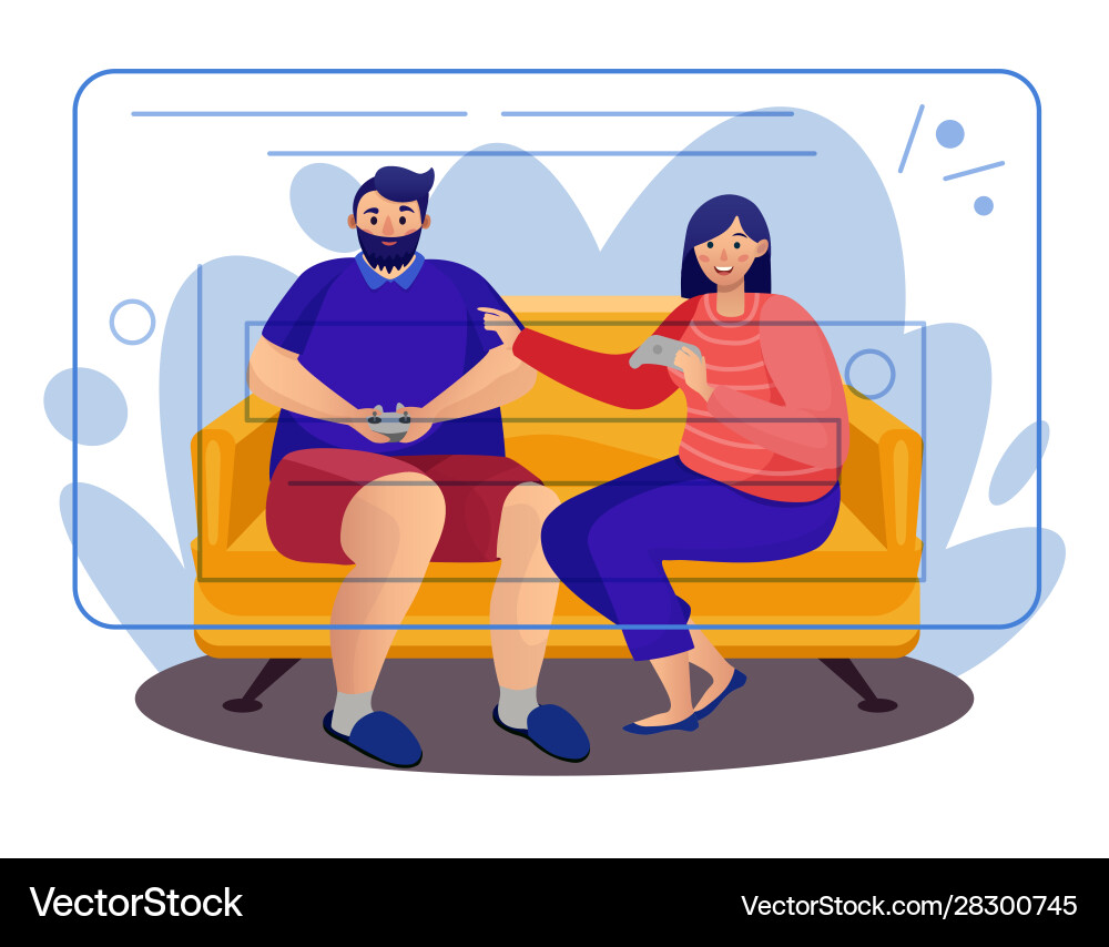 Playing games flat set Royalty Free Vector Image