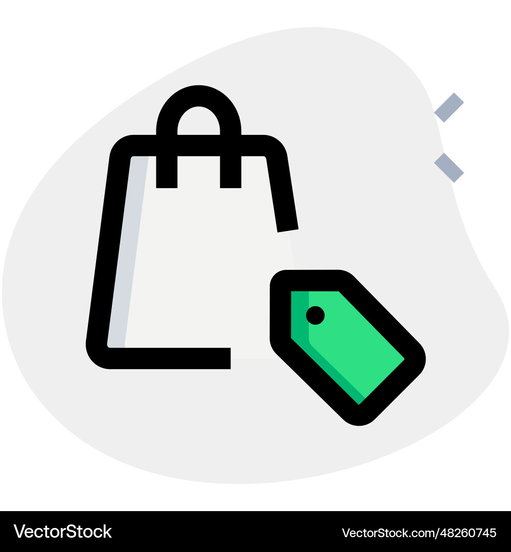Price tag attached on a display bag Royalty Free Vector
