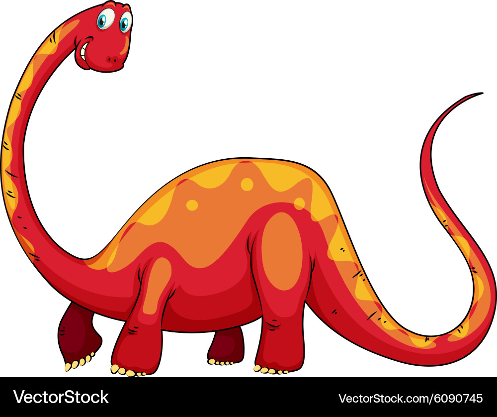 Red Brachiosaurus Dinosaur Royalty Free Vector Image