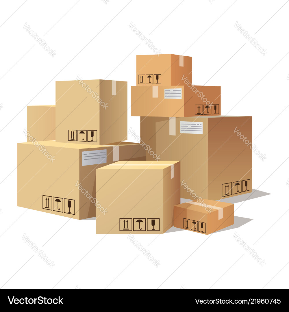 Stacked Cardboard Boxes Royalty Free Vector Image