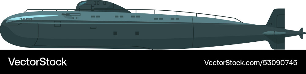 Submarine side view navy military underwater ship Vector Image
