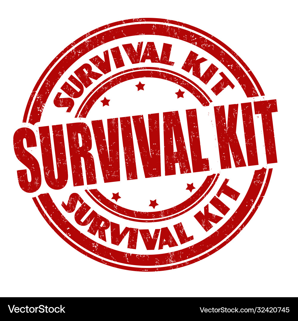 Survival kit sign or stamp Royalty Free Vector Image