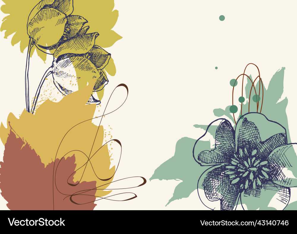Abstract background on nature theme plants Vector Image