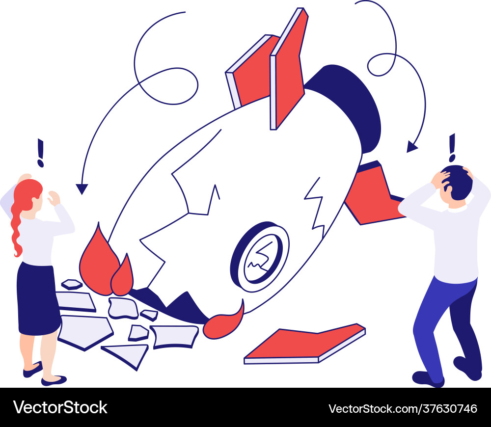 Business failure concept Royalty Free Vector Image