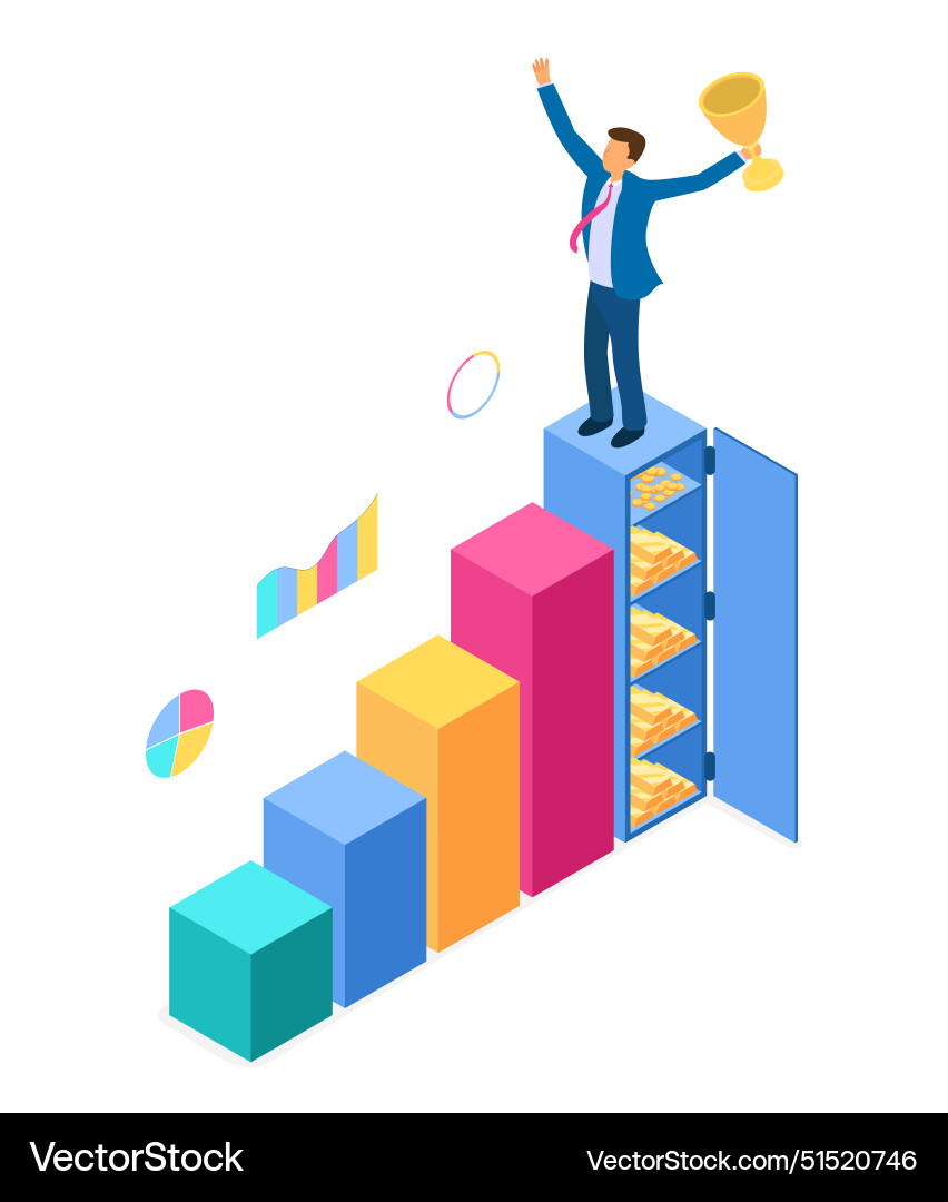 Business success concept on transparent Royalty Free Vector