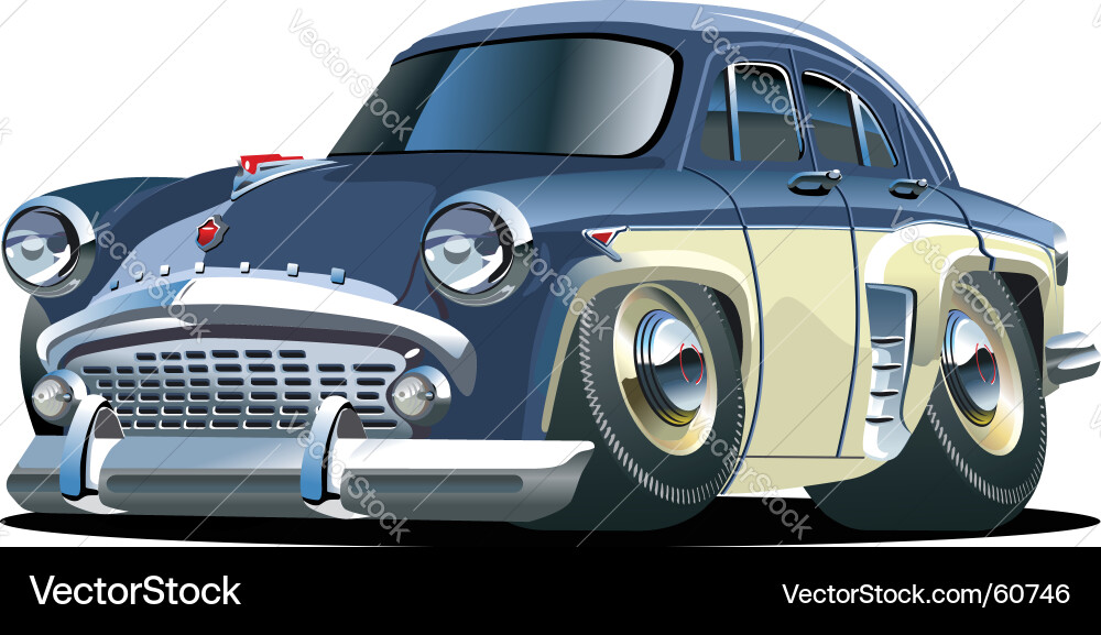 Cartoon retro car Royalty Free Vector Image - VectorStock