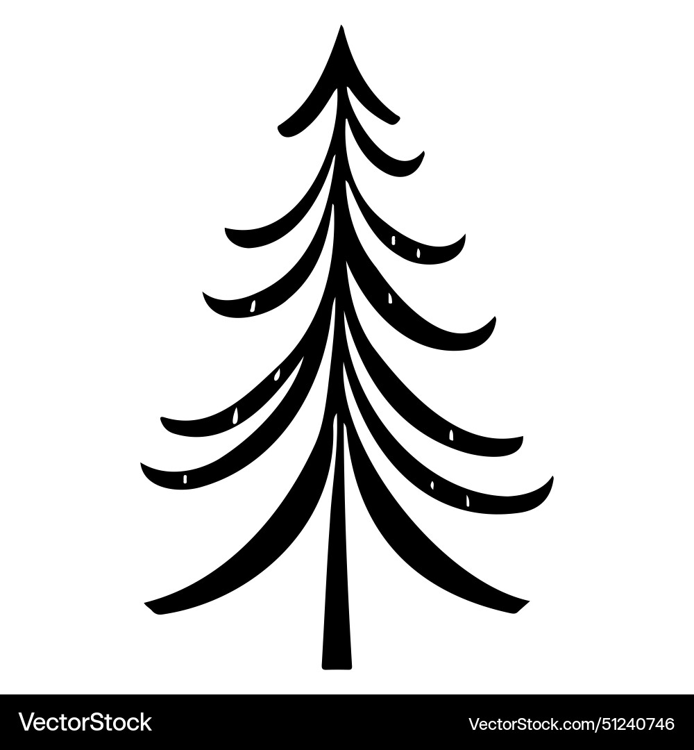 Christmas tree sketch Royalty Free Vector Image