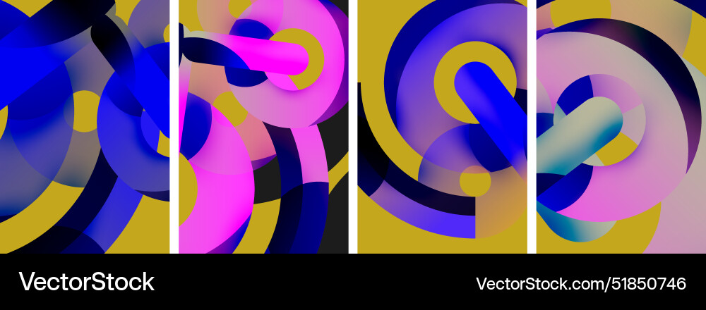 Circle geometric abstract posters Royalty Free Vector Image