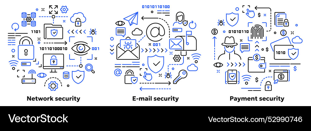 Cyber security concepts Royalty Free Vector Image
