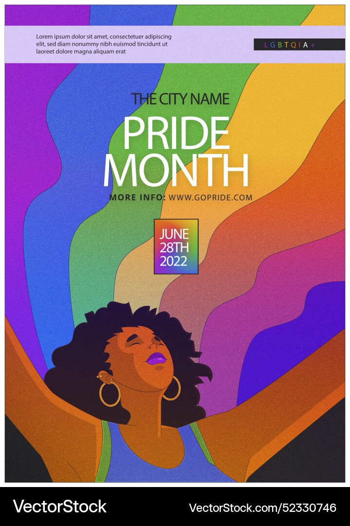 Gradient pride month lgbt flyer template Vector Image