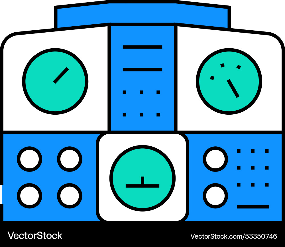 Instrument panel aircraft icon color Royalty Free Vector
