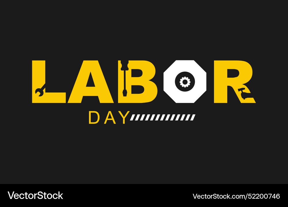 Labor day with flat style Royalty Free Vector Image