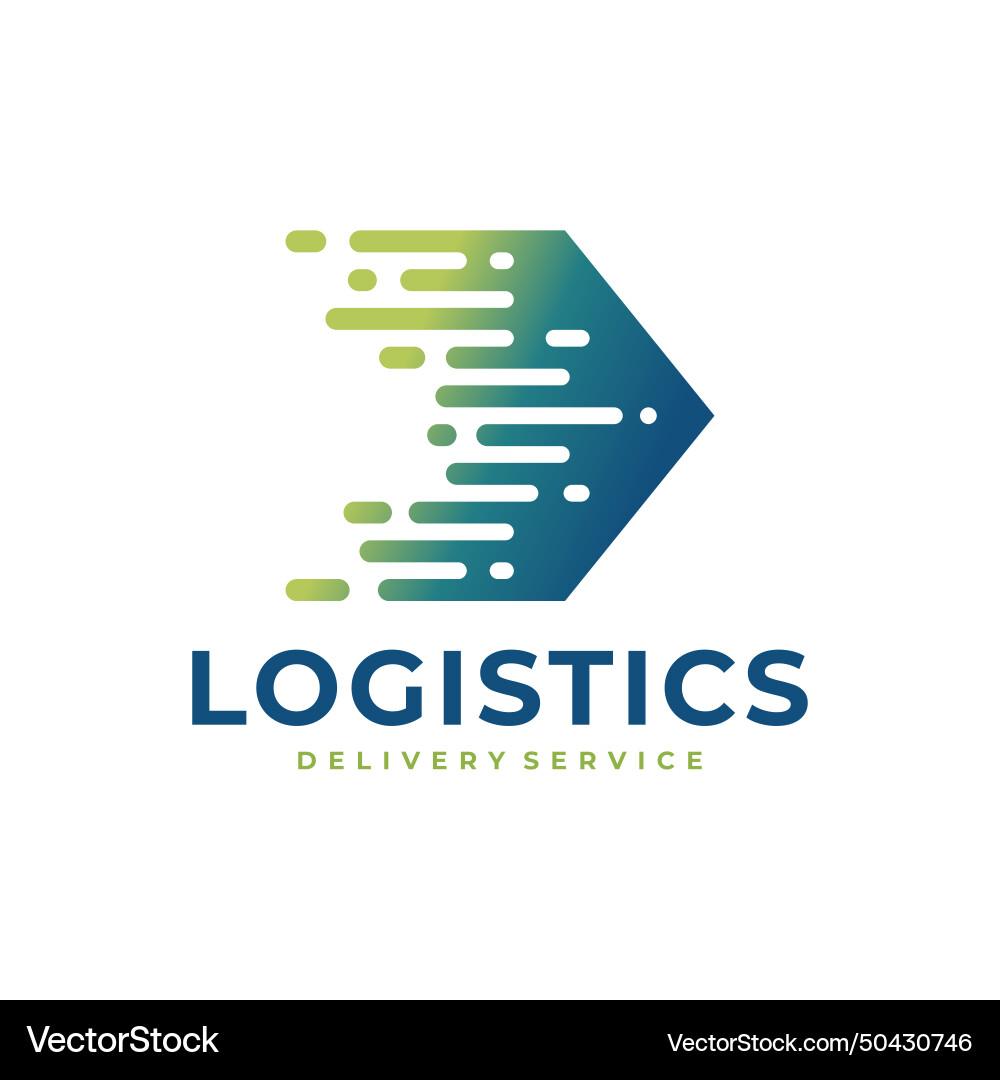 Logistic logo arrow design template Royalty Free Vector