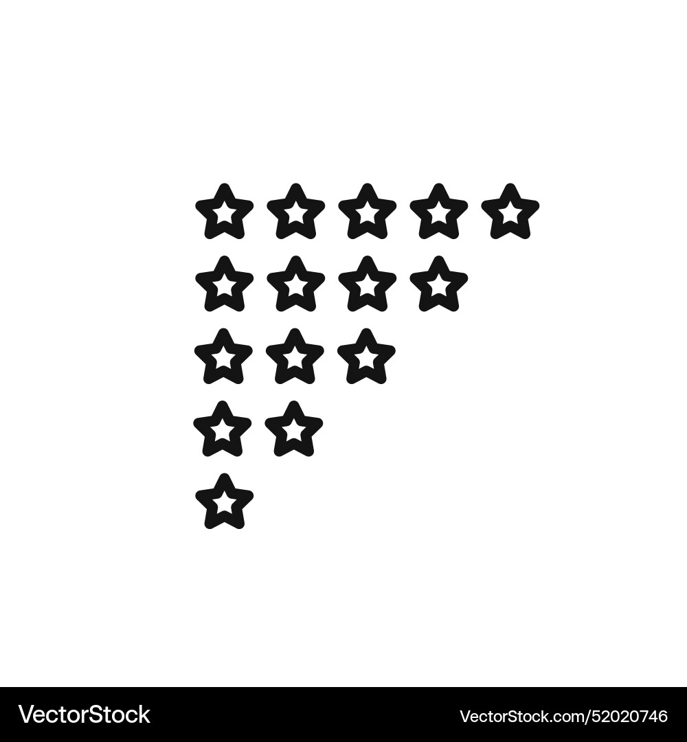 Rating star icon outline collection in black Vector Image