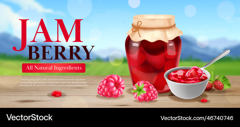 Realistic jam poster Royalty Free Vector Image