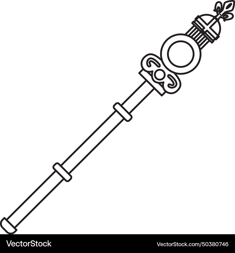 Royal staff outline icon Royalty Free Vector Image