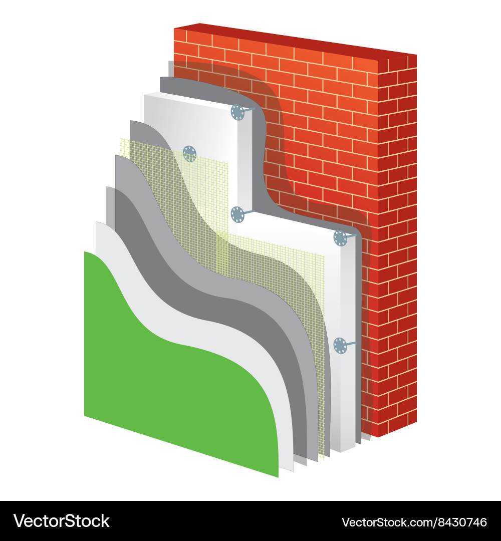 Thermal insulation polystyrene isolation Vector Image