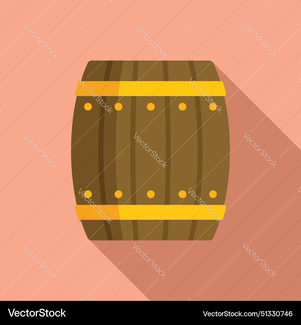 Wooden barrel on pink Royalty Free Vector Image
