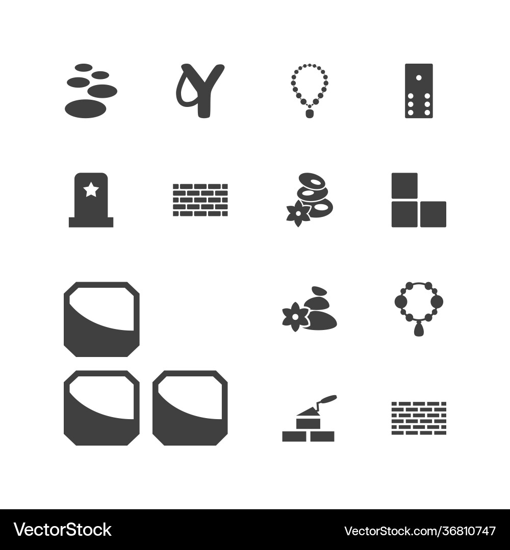 13 stone icons Royalty Free Vector Image - VectorStock