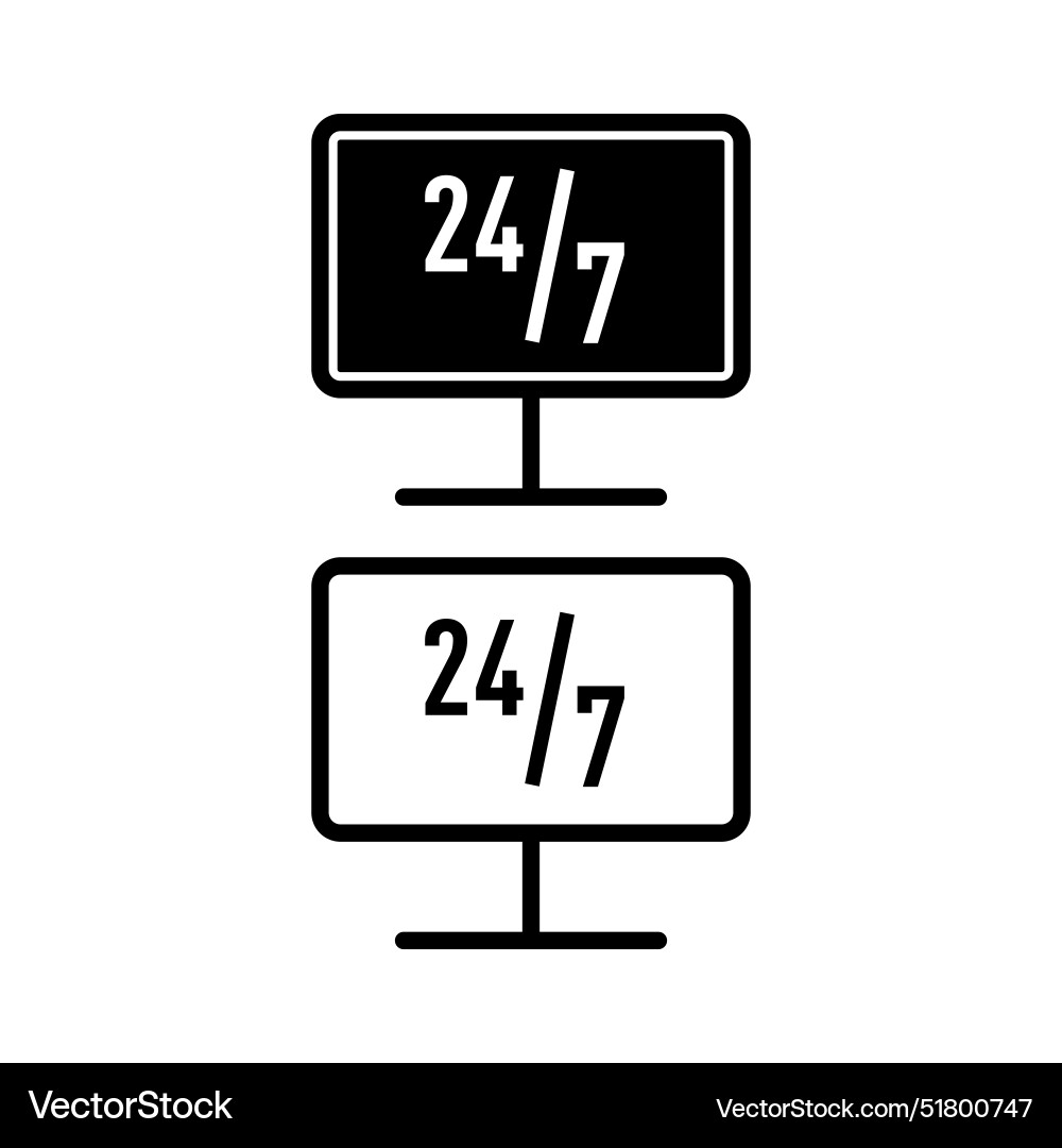 247 service open icon Royalty Free Vector Image