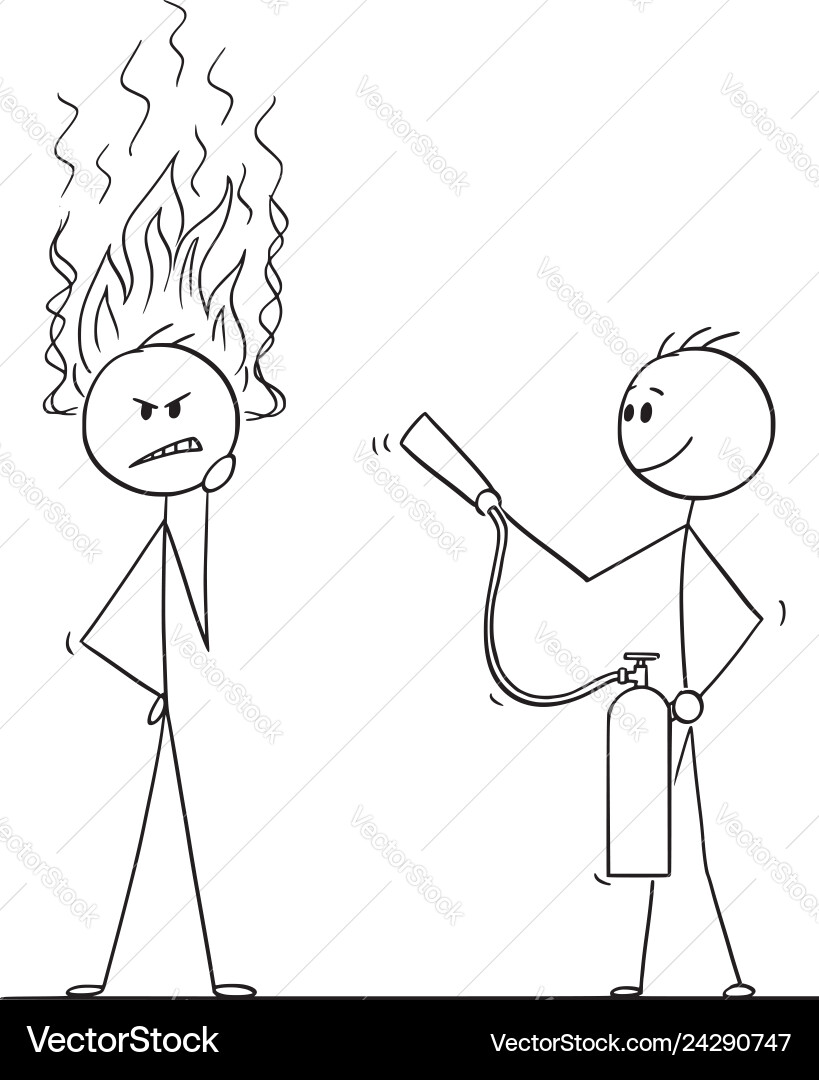 Cartoon man or businessman thinking hard Vector Image