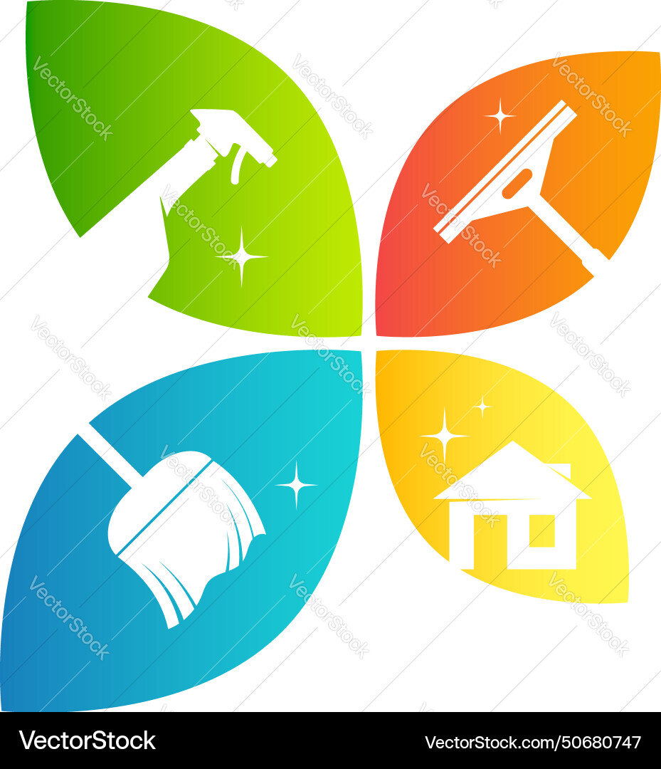 Cleaning service symbol with tool Royalty Free Vector Image