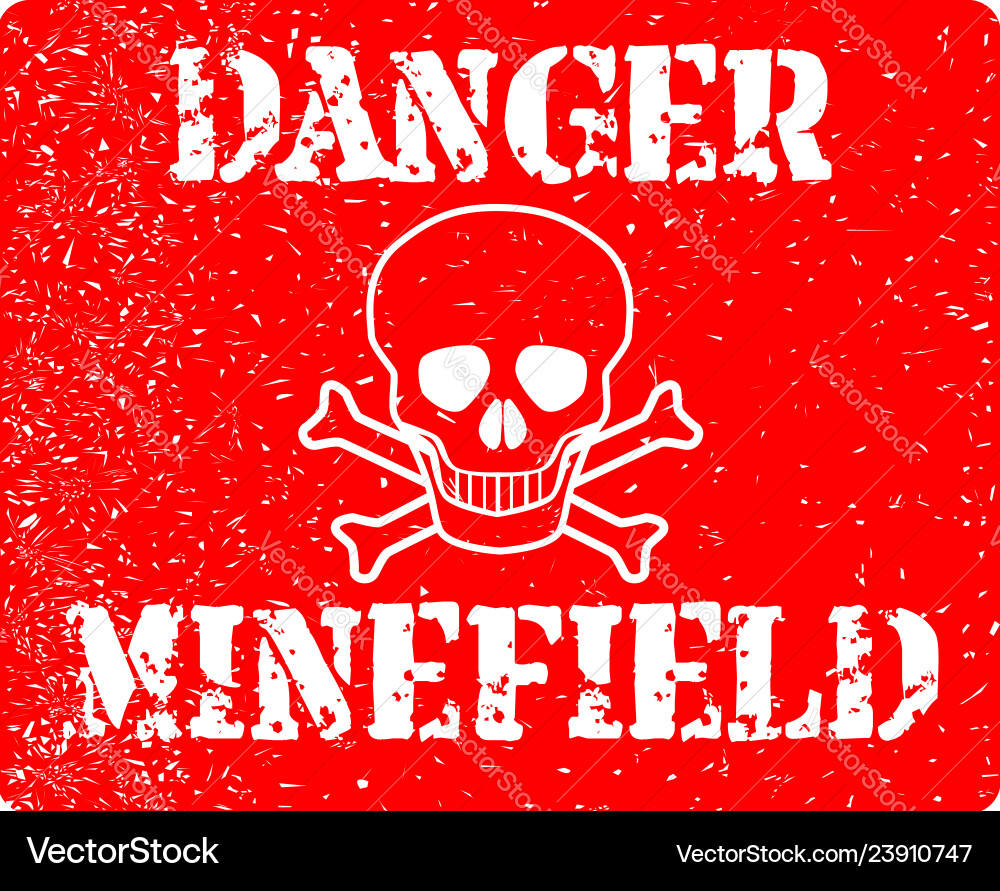 Danger minefield Royalty Free Vector Image - VectorStock