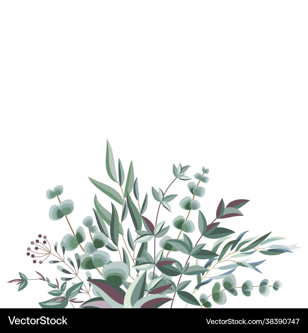 Floral bouquet with greenery Royalty Free Vector Image