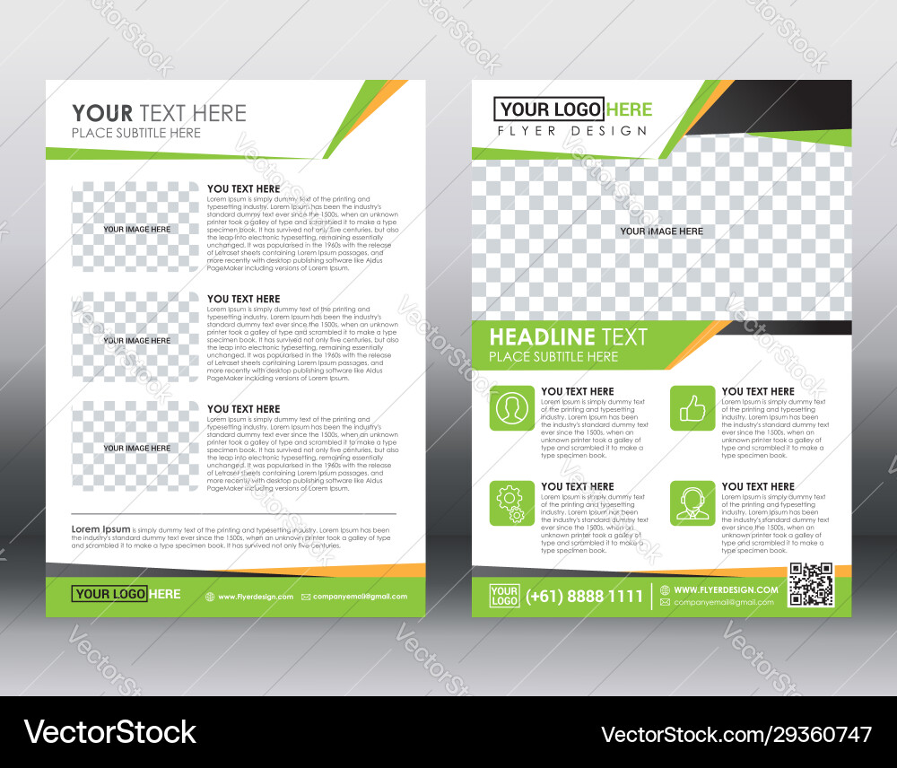 Flyer design template Royalty Free Vector Image