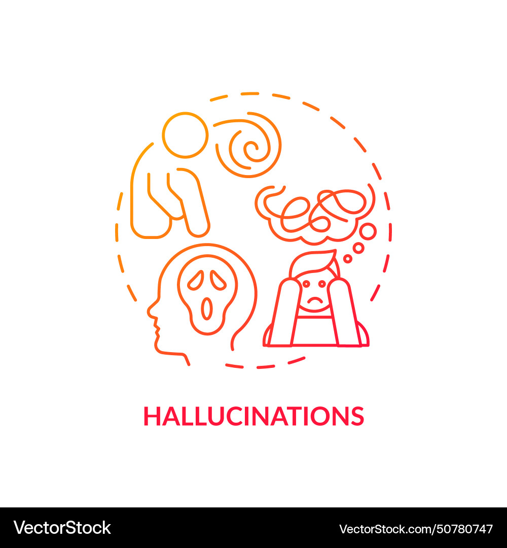 Hallucination neurology illness red gradient Vector Image