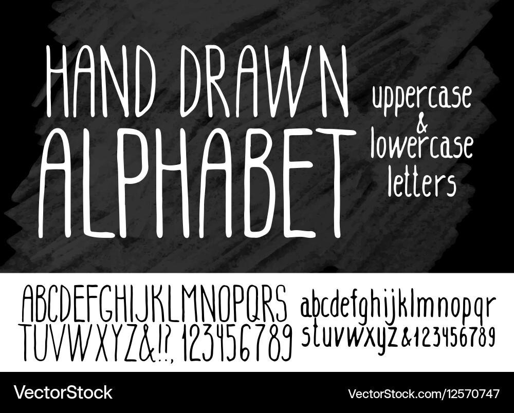 Hand drawn alphabet Royalty Free Vector Image - VectorStock