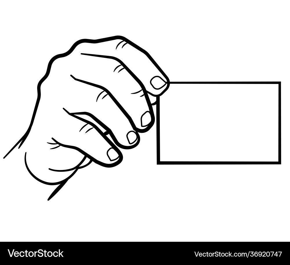 Hand holding card Royalty Free Vector Image - VectorStock