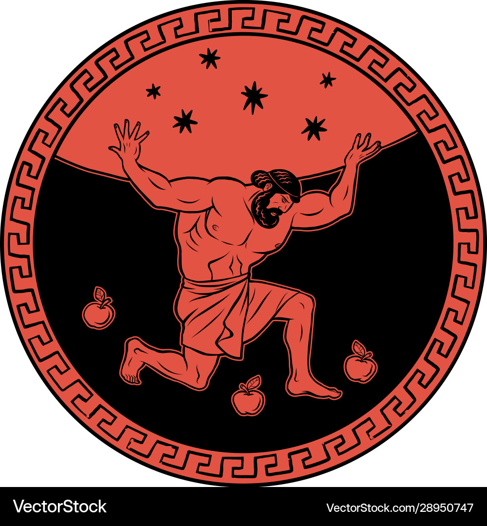 Hercules and the Hesperides Apples Royalty Free Vector Image