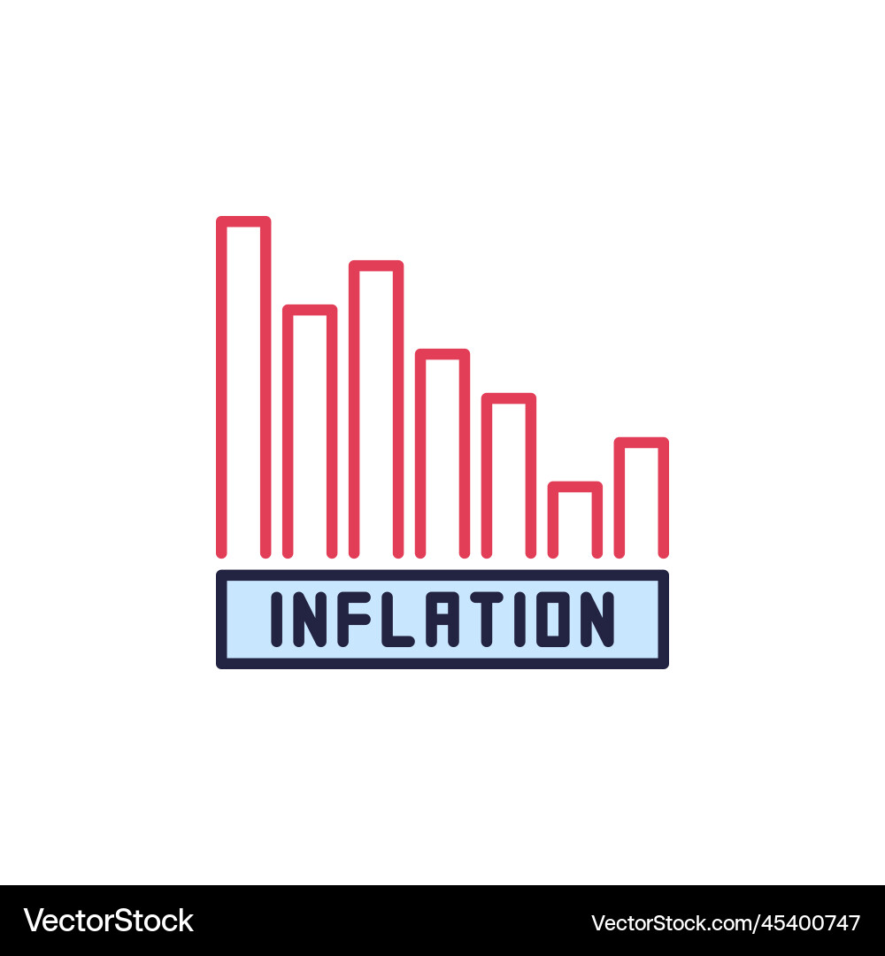 Inflation graph or chart concept colored icon Vector Image