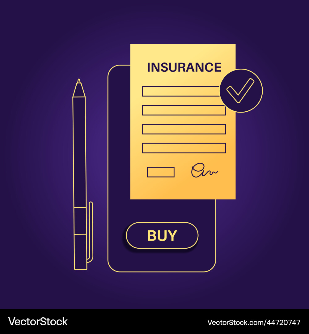 Insurance form online Royalty Free Vector Image