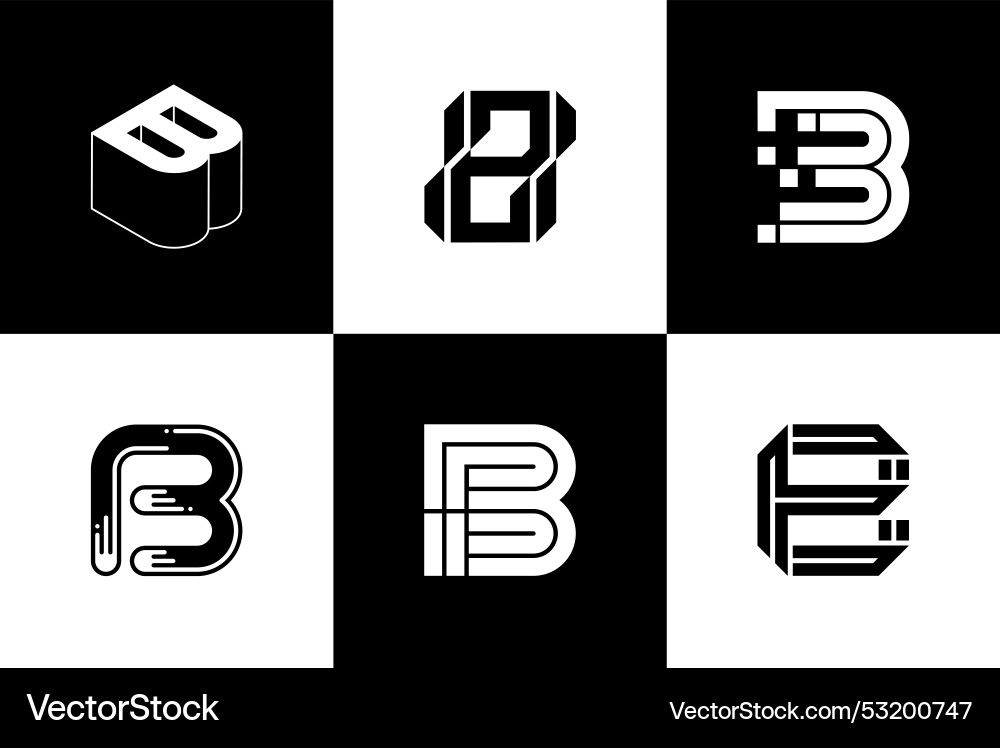 Letter b fonts and logo design Royalty Free Vector Image