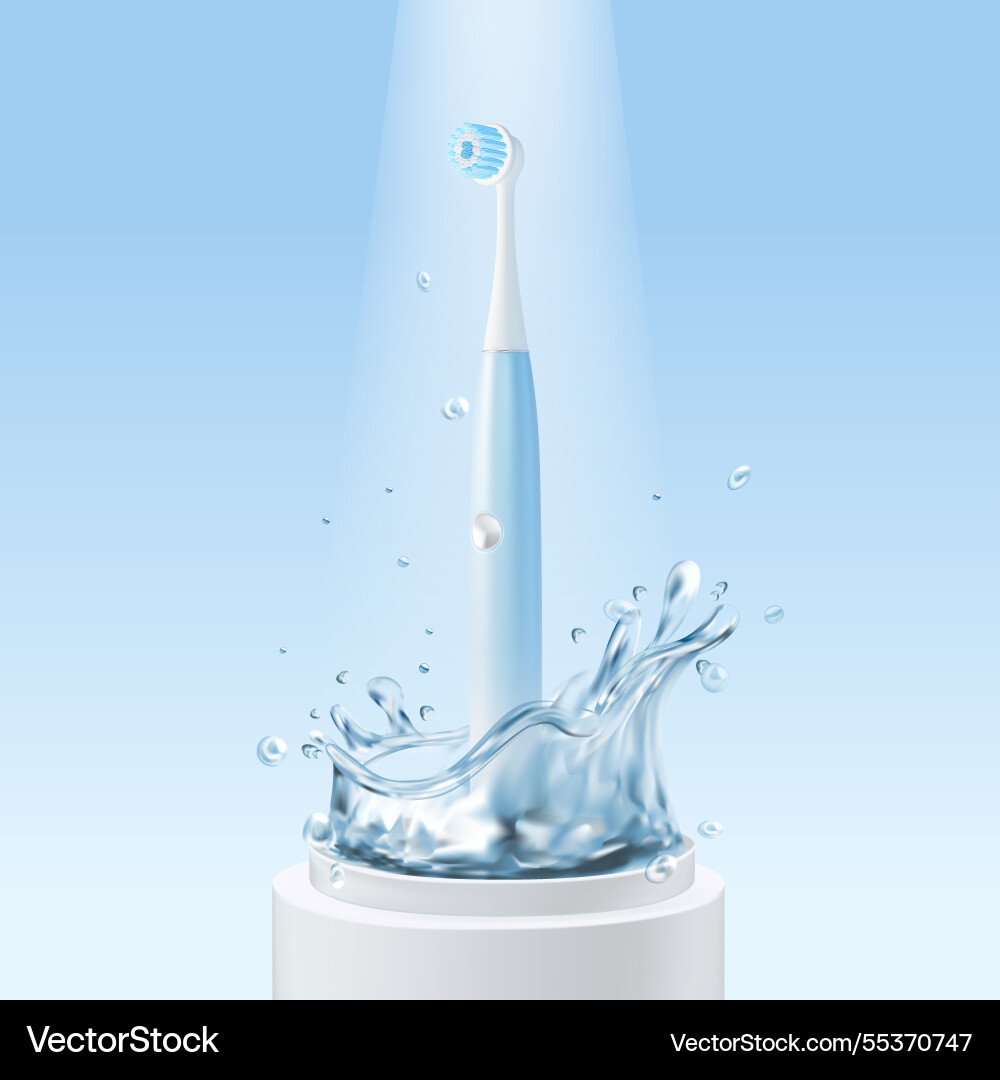 Realistic detailed 3d electric toothbrush Vector Image
