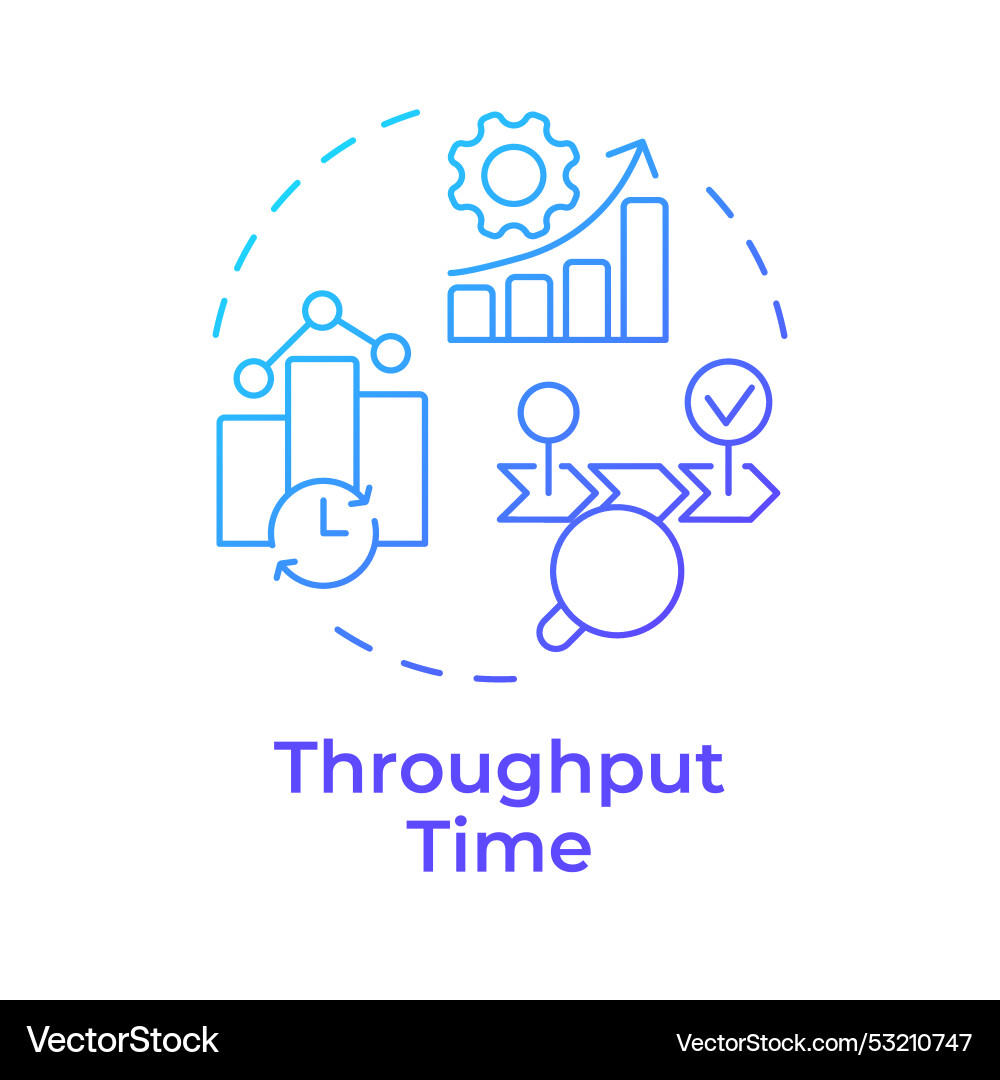 Throughput time blue gradient concept icon Vector Image