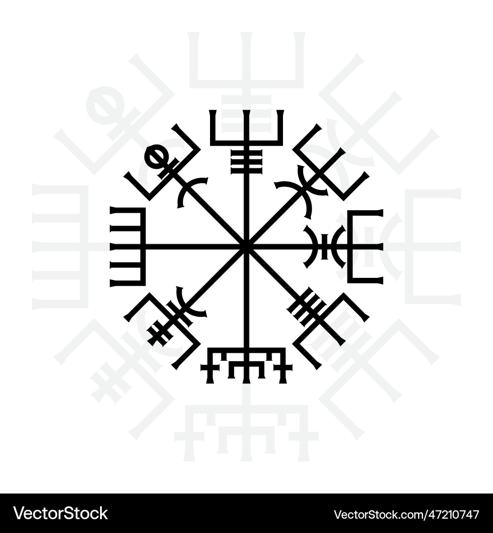 Vegvisir true outline symbol Royalty Free Vector Image