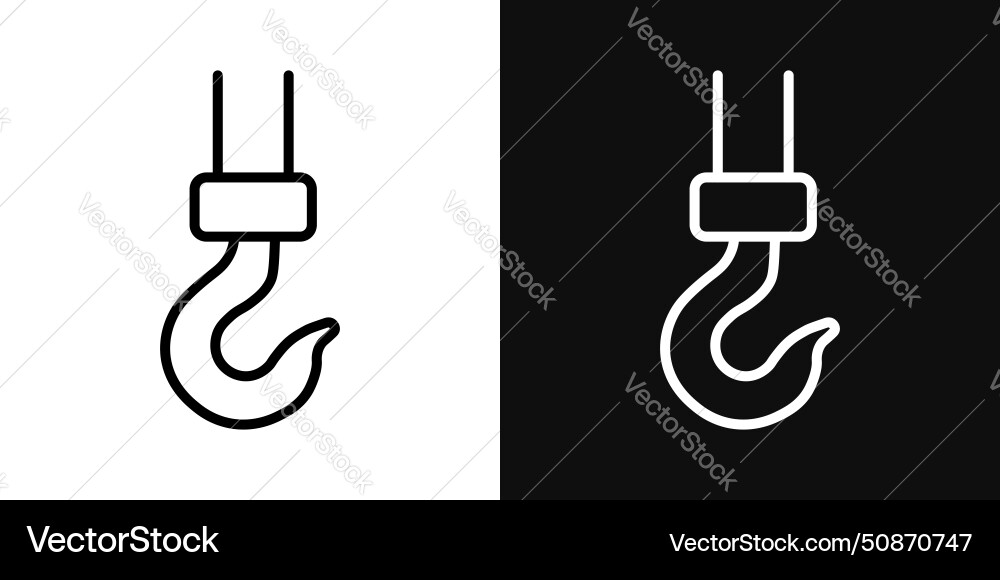 Winch hook icon set crane construction lift Vector Image