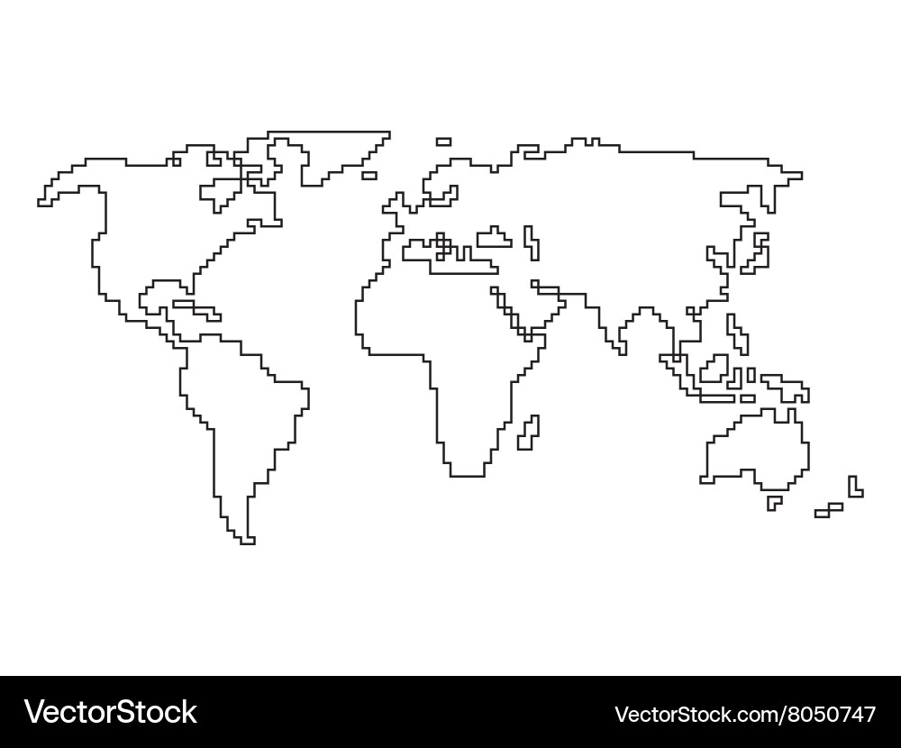 World map - angular outline Royalty Free Vector Image